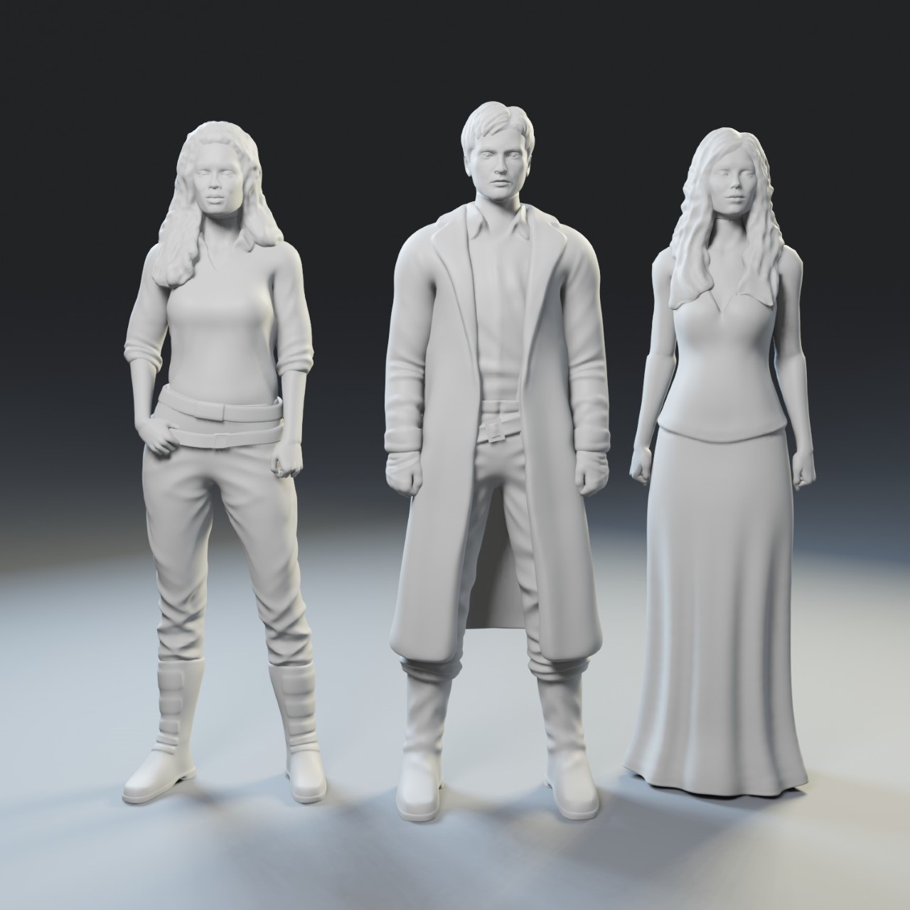Serenity Firefly TV Show 5 Figure Set - Mal Jayne Wash Zoe Inara 1:35 1:24